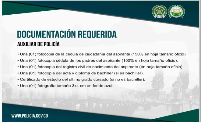 ¡Atención! Convocatoria Abierta para prestar el Servicio como Auxiliar de Policía | Policía ...